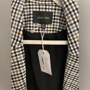 Love Tree | Jackets & Coats | Love Tree Plaid Blazer Double Breasted ...